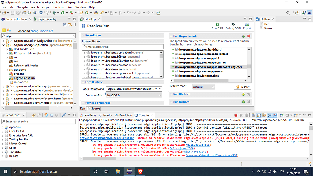 Run Edge Unable to resolve - OpenEMS Community