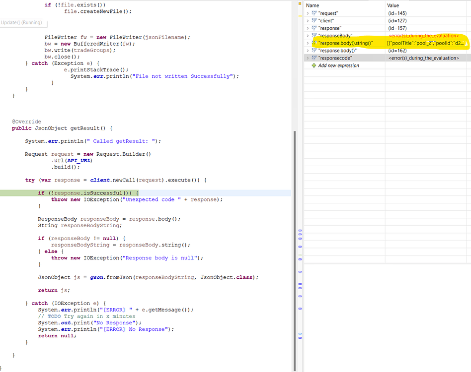 Fetching API Response from Eclipse Java not working - OpenEMS Community