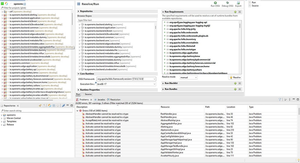 OpenEMS Project Errors on Windows 11 and Eclipse - English Forum - OpenEMS Community